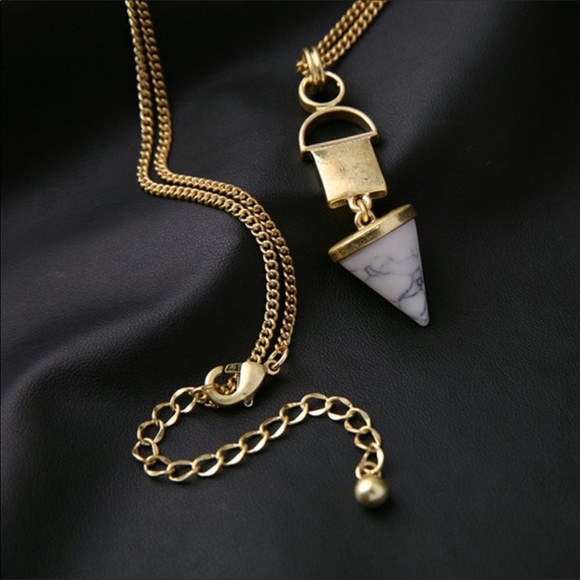 Trendy Jewels | Jewelry | Triangle Stone Gold Necklace | Poshmark